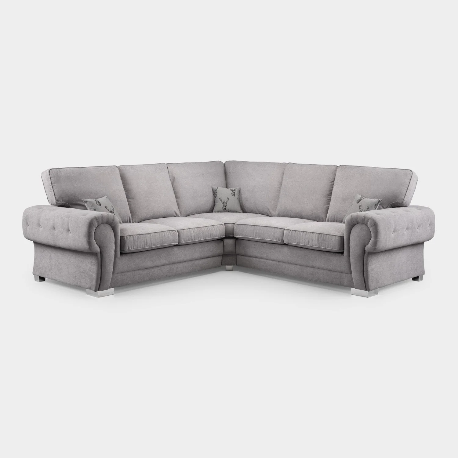 Verona Fullback Sofa Grey Large Corner - The Comfy Sofa Studio